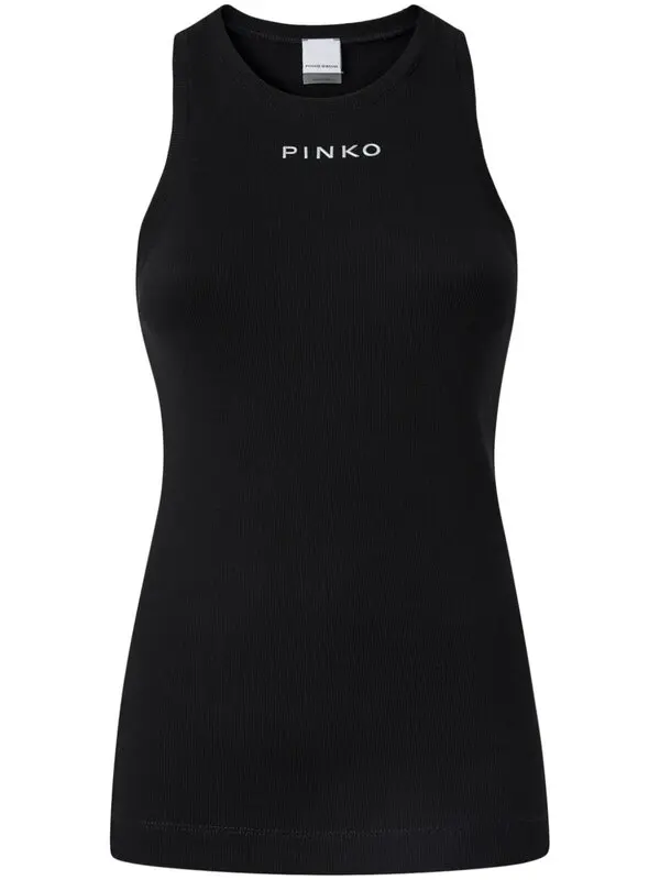 Pinko Logo-lettering Tank Top - Black