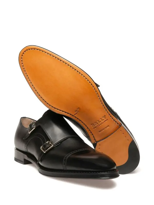 Bally Leather Monk Shoes In Black - 68% Off | Editorialist display picture 2