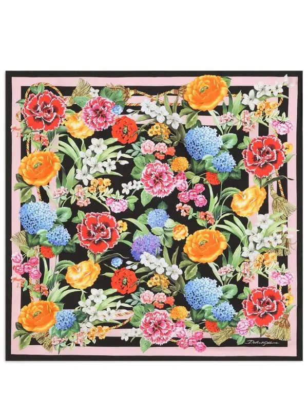 Dolce & Gabbana Floral-print Foulard - Black