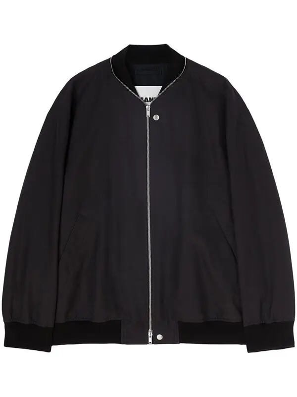 JIL SANDER Zipped Bomber Jacket - Black