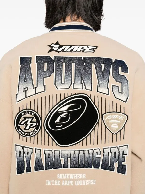 AAPE BY *A BATHING APE® Logo Varsity Jacket