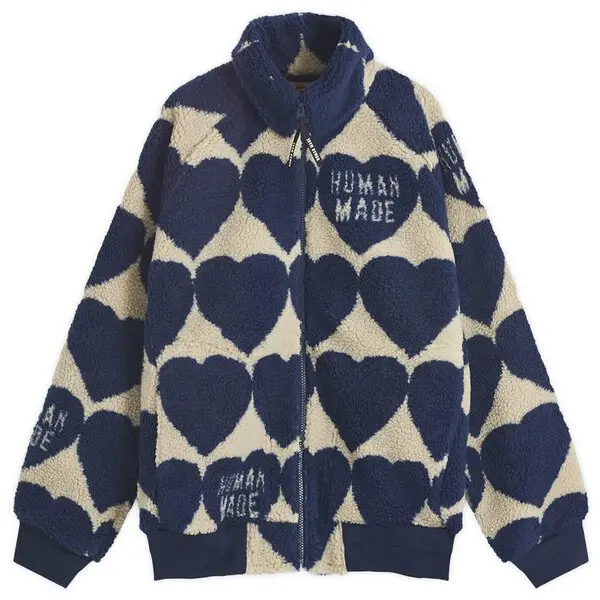 Human Made Heart Fleece Jacket In Blue - 20% Off | Editorialist