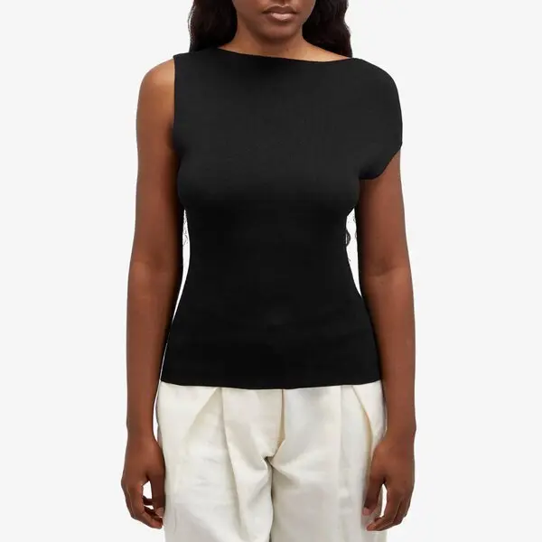 ST. AGNI Asymmetric Knit Top