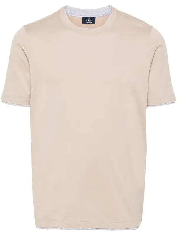 BARBA NAPOLI Contrasting-trim Cotton T-shirt