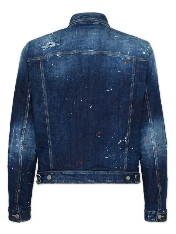 Dsquared2 Paint-splatter Denim Trucker Jacket