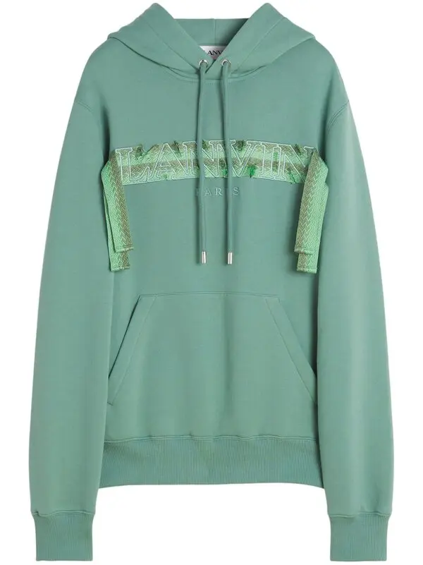 LANVIN Curb-lace Hoodie - Green