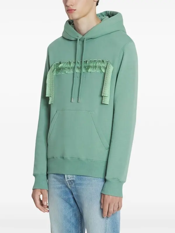 LANVIN Curb-lace Hoodie - Green