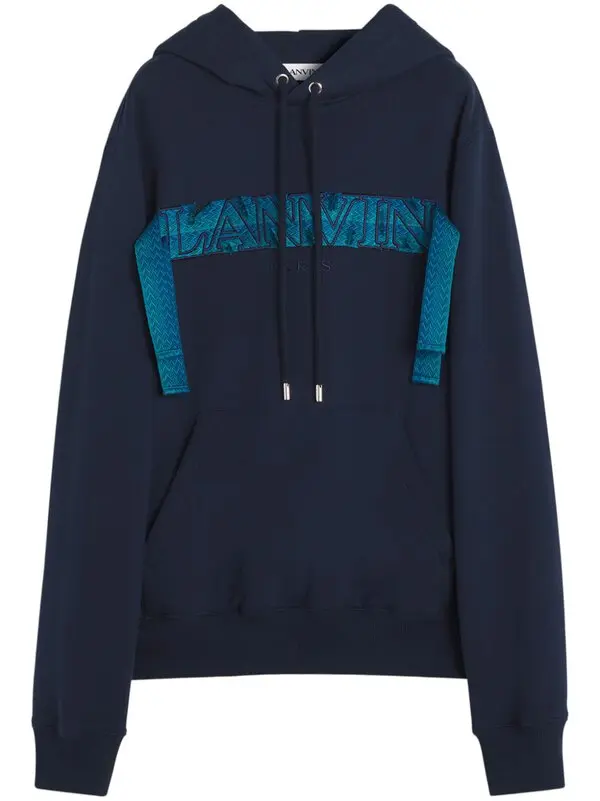 LANVIN Curb-lace Hoodie - Blue