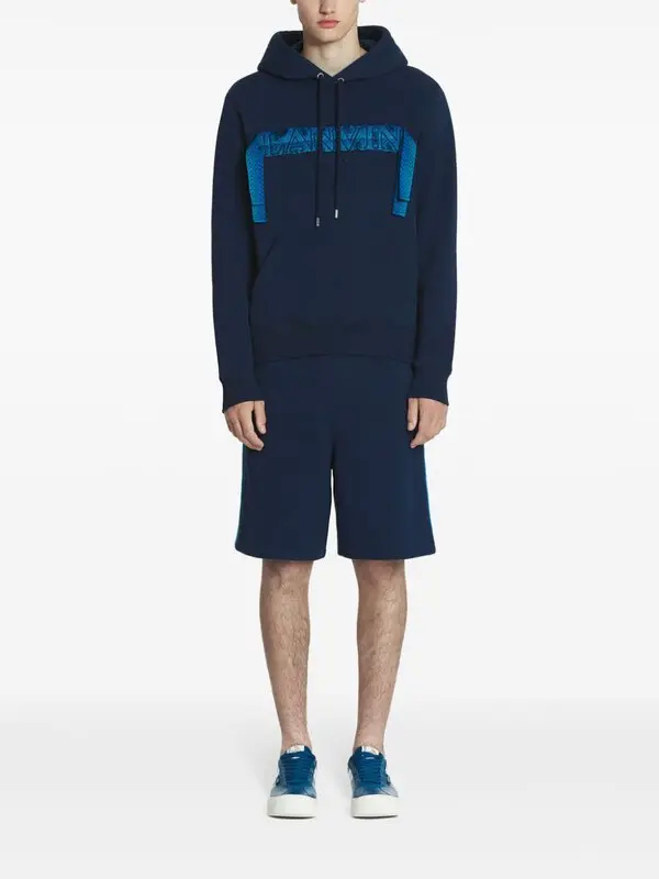 LANVIN Curb-lace Hoodie - Blue