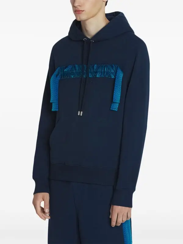 LANVIN Curb-lace Hoodie - Blue