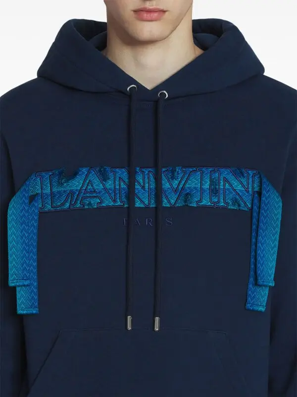 LANVIN Curb-lace Hoodie - Blue
