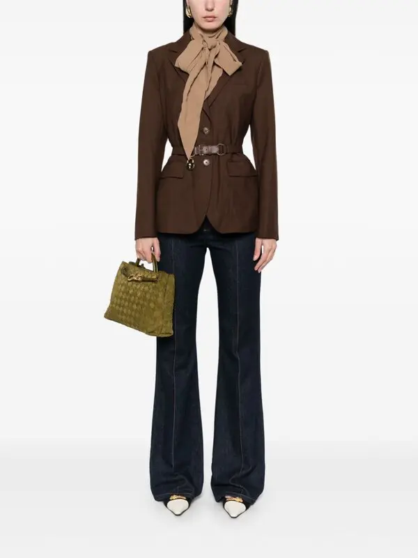 Ralph Lauren Glen-plaid Belted Blazer
