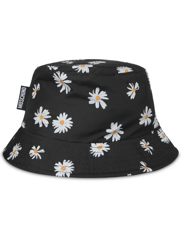 Moschino Daisy-print Bucket Hat - Black