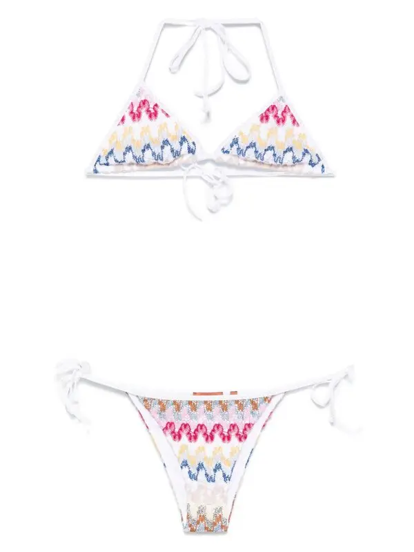 Missoni Lamé-effect Bikini - White