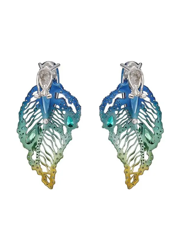 ANABELA CHAN 18kt White Gold Aurora Titan Sapphire Drop Earrings - Silver