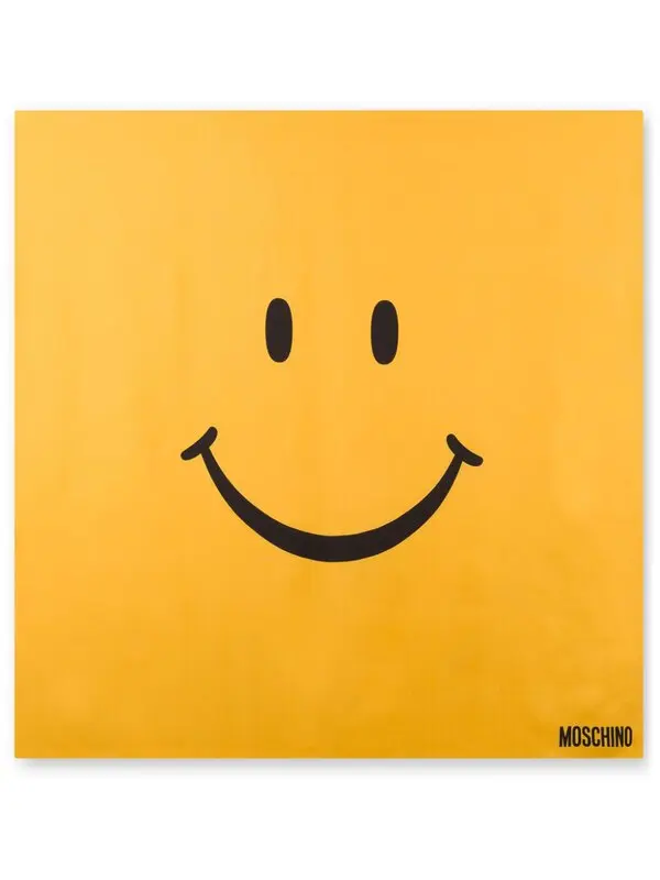 Moschino Smiley-print Scarf - Yellow