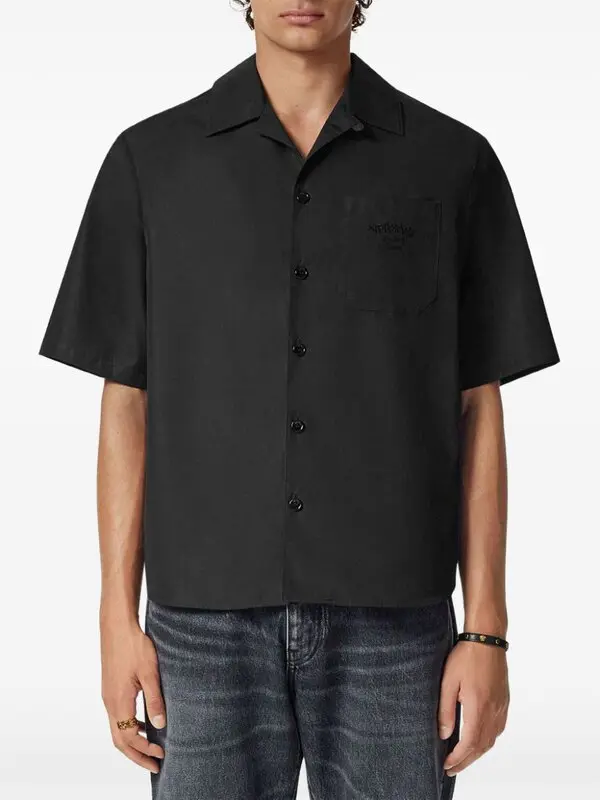 Versace Medusa Chains Embroidered Shirt - Black
