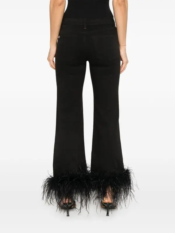 Alice + Olivia Feather-trim Jeans