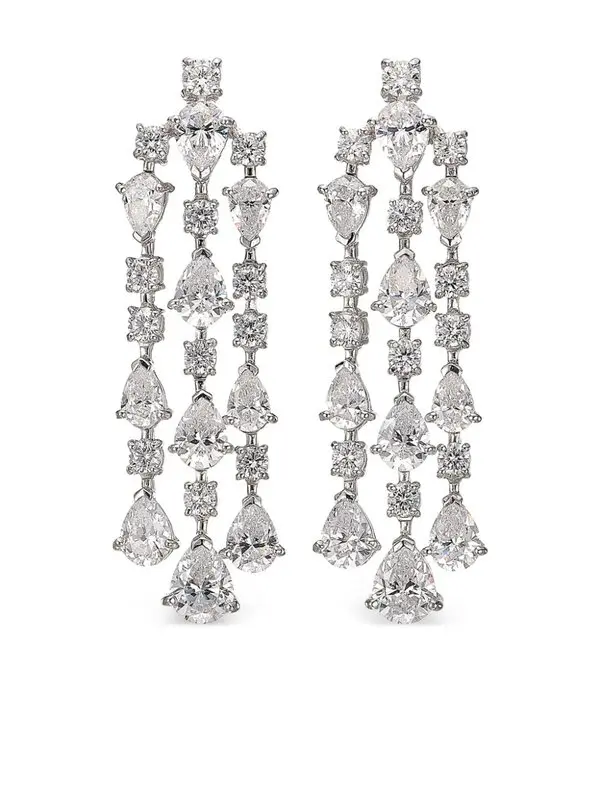 ANABELA CHAN 18kt White Gold Orchid Cascade Earrings - Silver
