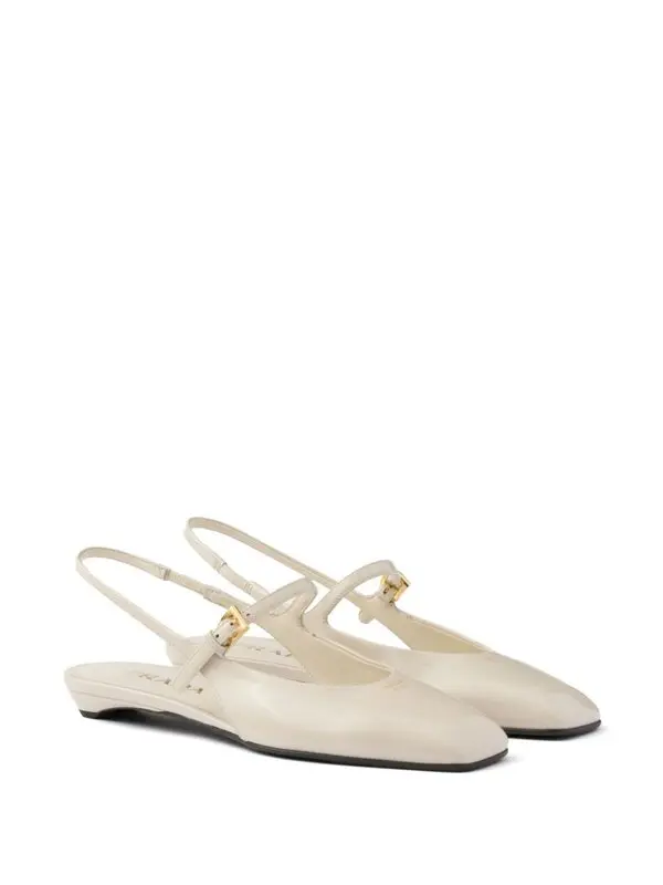 Prada Leather Slingback Ballerinas