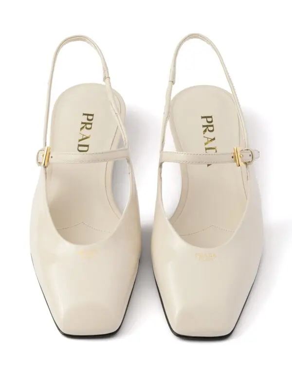 Prada Leather Slingback Ballerinas