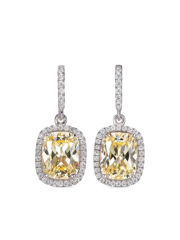 ANABELA CHAN 18kt White Gold Vermeil Canary Diamond Earrings - Silver
