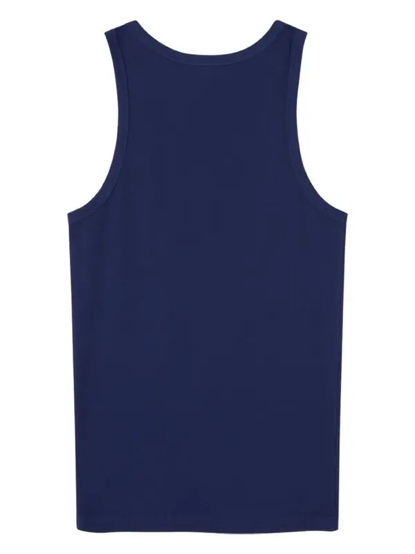Versace Logo-embroidered Ribbed Tank Top