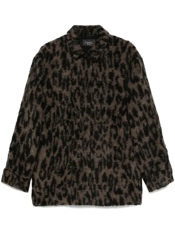 A.M.G. Leopard Print Wool Jacket