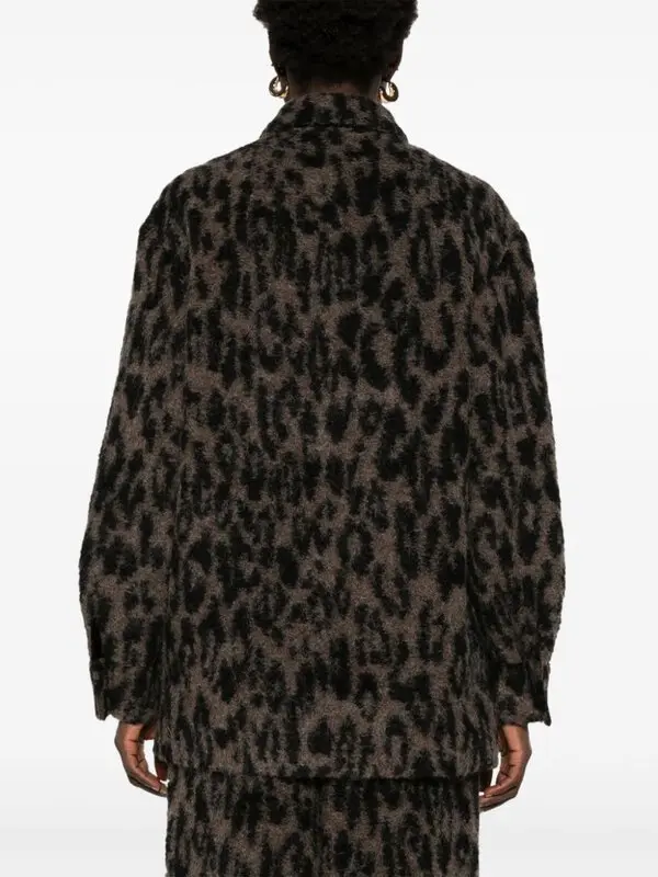 A.M.G. Leopard Print Wool Jacket