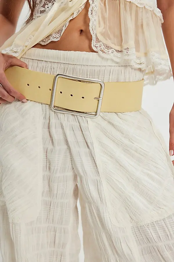 Free People Suede Hip Belt - Banana Cream