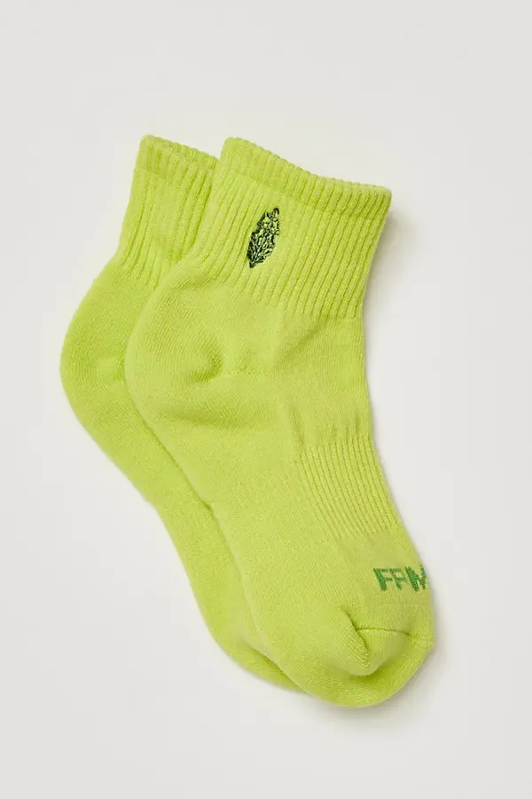 Free People Old Faithful Solid Ankle Socks - Sour Citrus
