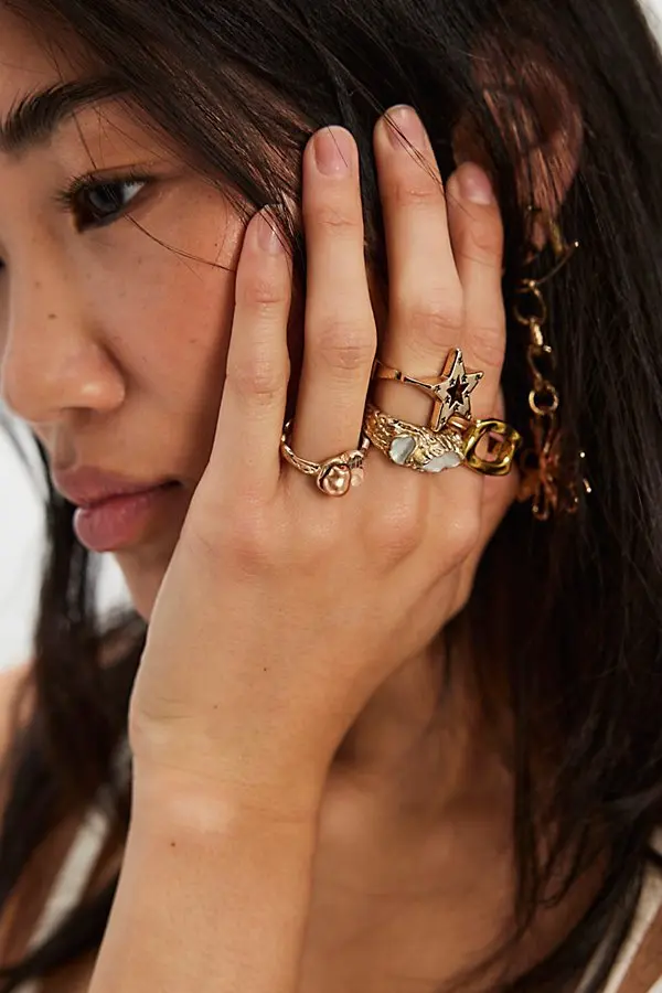 Free People Starry Sky Ring - Aged Gold