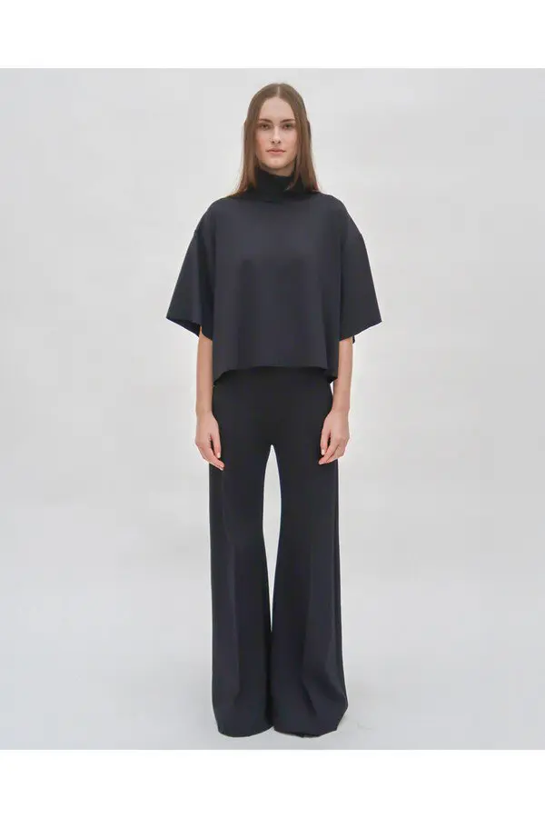 Rosetta Getty Pintuck Wide Leg Flare Pant
