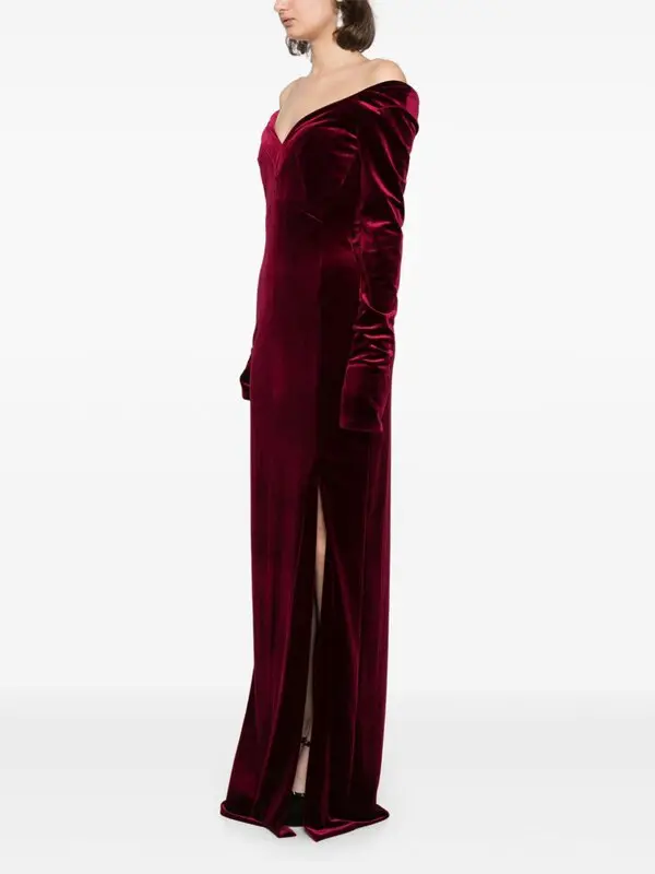 SAIID KOBEISY Velvet Fitted Gown