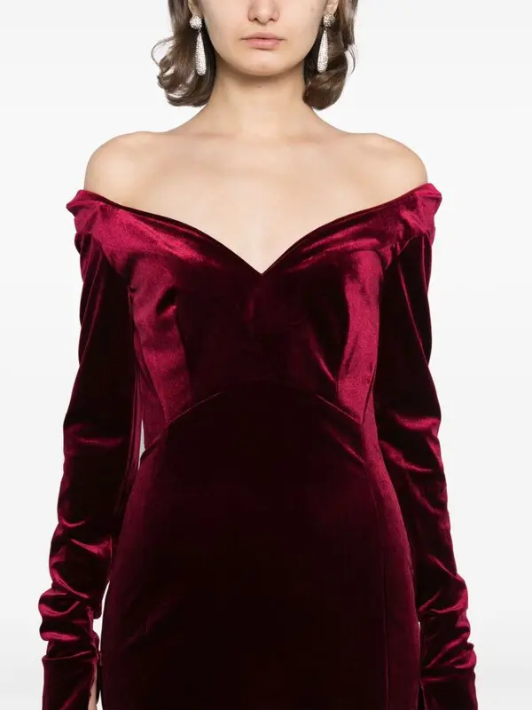 SAIID KOBEISY Velvet Fitted Gown