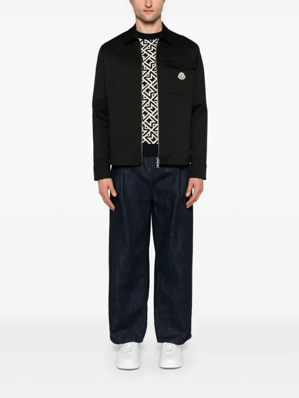 Moncler Zip-up Shirt Jacket - Black