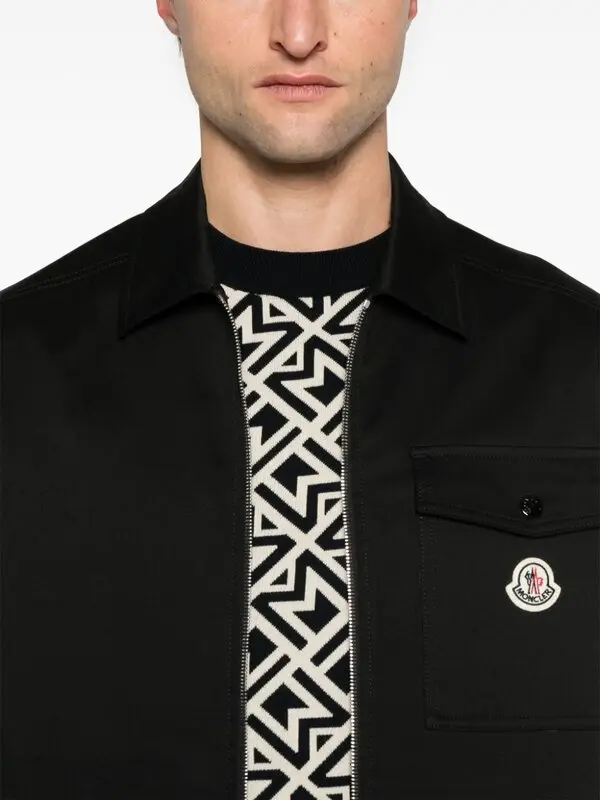 Moncler Zip-up Shirt Jacket - Black