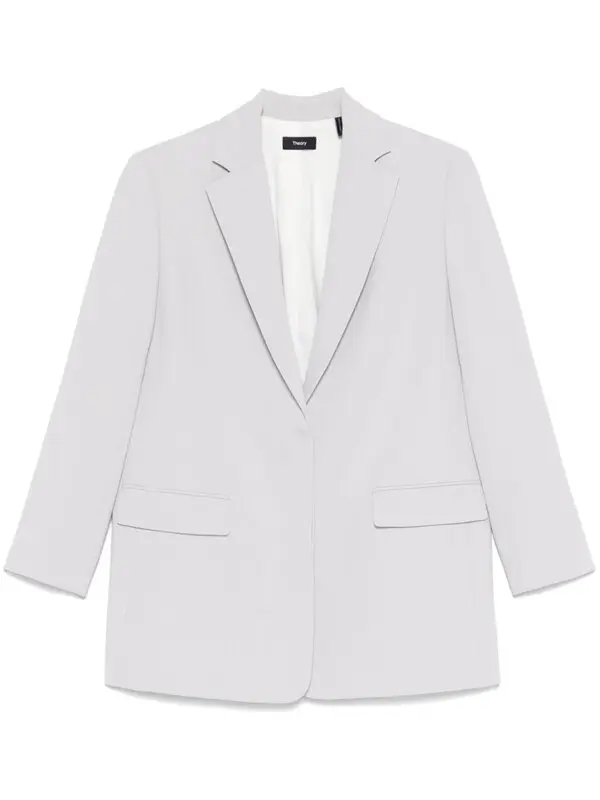 Theory Crepe Blazer - Silver