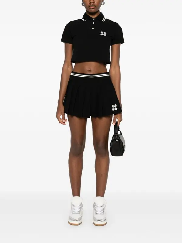 Amiri Ma Quad Cropped Polo Top - Black