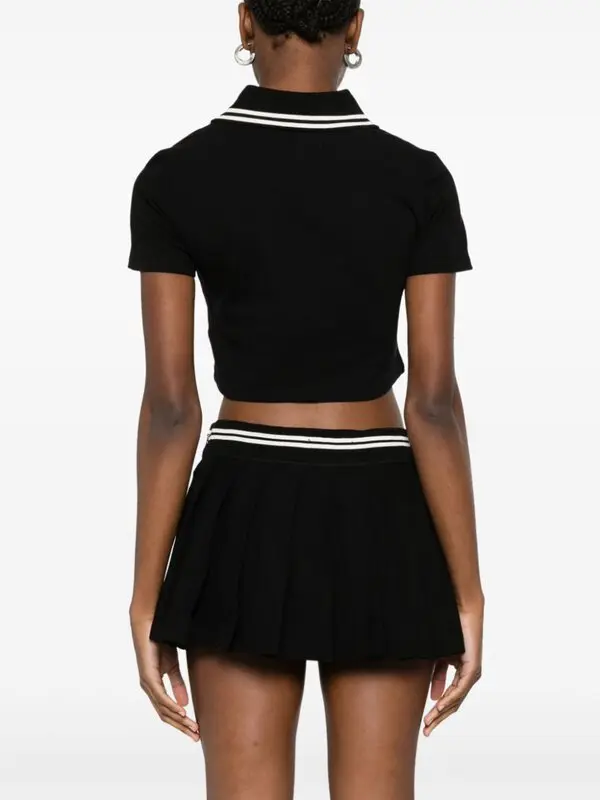 Amiri Ma Quad Cropped Polo Top - Black