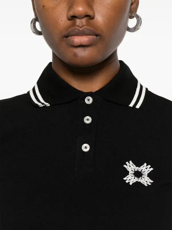 Amiri Ma Quad Cropped Polo Top - Black