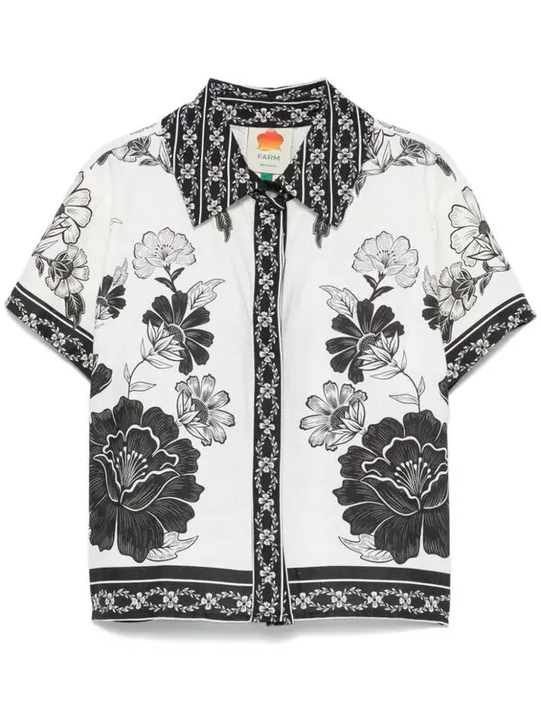 Farm Rio Flora-print Shirt - White