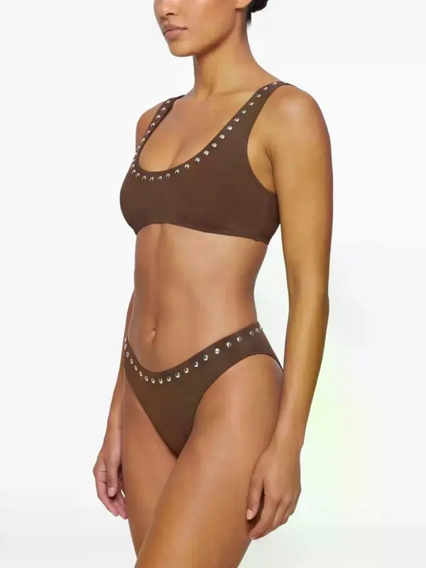 LET'S SWIM Studded Bikini Top