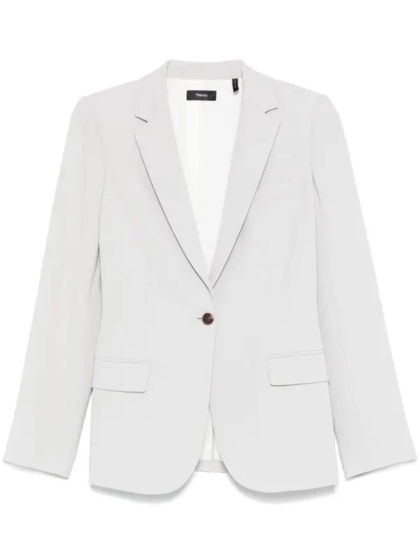 Theory Crepe Blazer - Silver