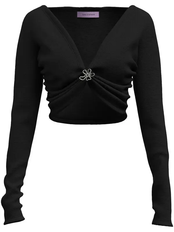 MARGHERITA MACCAPANI Angela Crop Top - Black