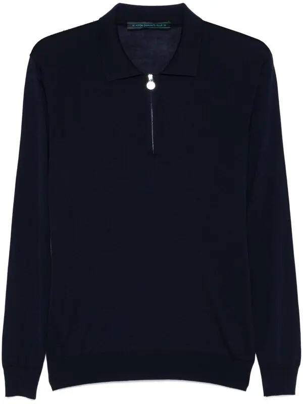 Kiton Fine-knit Polo Shirt - Blue