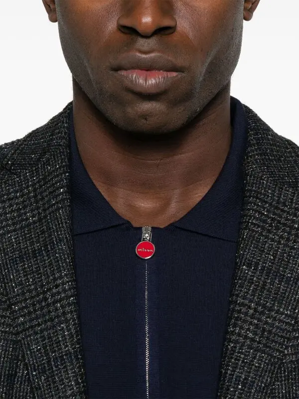 Kiton Fine-knit Polo Shirt - Blue