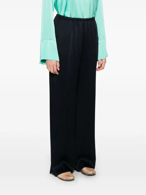 FORTE_FORTE Satin Straight-leg Trousers - Blue