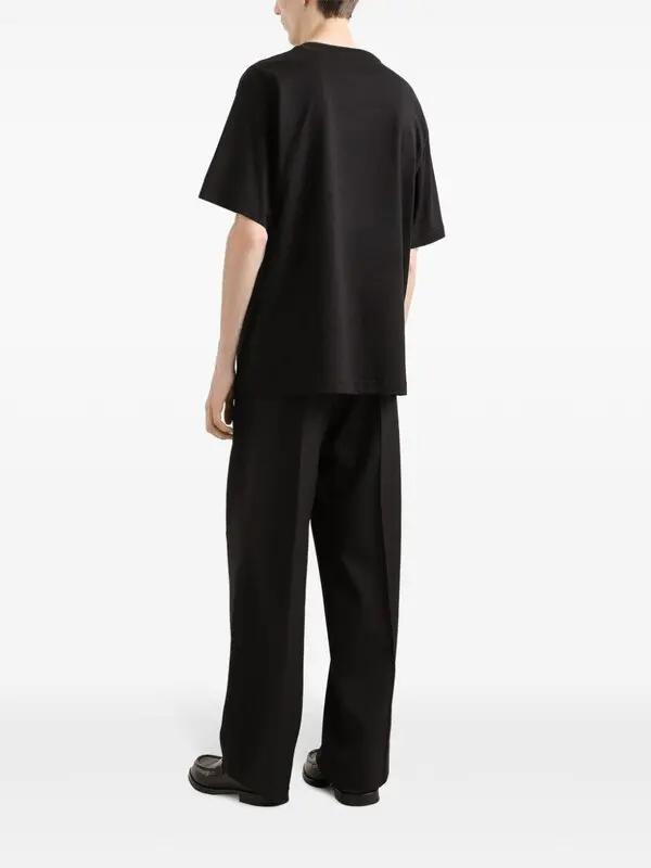 Dolce & Gabbana Logo-embroidered Cotton T-shirt - Black