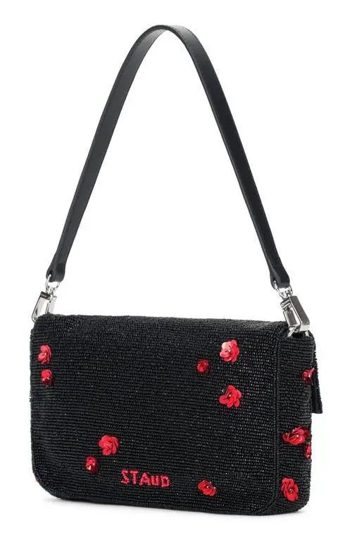 Staud Timmy Beaded Shoulder Bag - Poppy